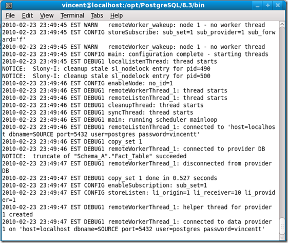 Open BI: Data replication with Postgresql and Slony